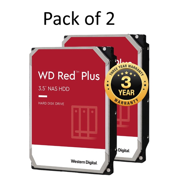 [PACK OF TWO] WD Red™ Plus (1-12TB) NAS Hard Drive 3.5". 3-year SG ...