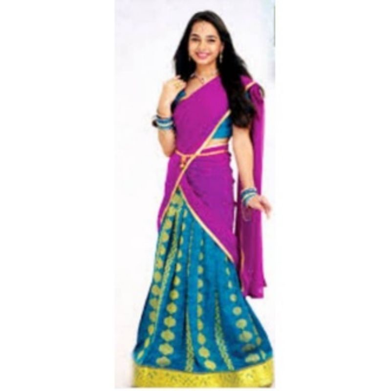 SAMUTHRIKA PATTU PAVADAI MATERIAL + THAVANI FOR ADULT(8 to 18 age group ...