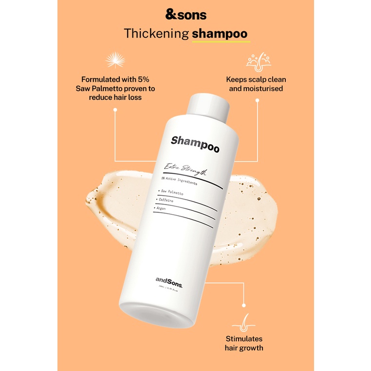 andSons Anti Hair Loss 5% Saw Palmetto Caffeine DHT Blocker Shampoo ...