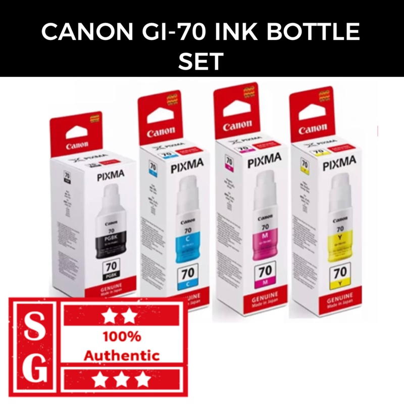 Canon Genuine Pixma Ink Bottles GI 70PGBK GI-70C GI-70M GI-70Y G5070 ...