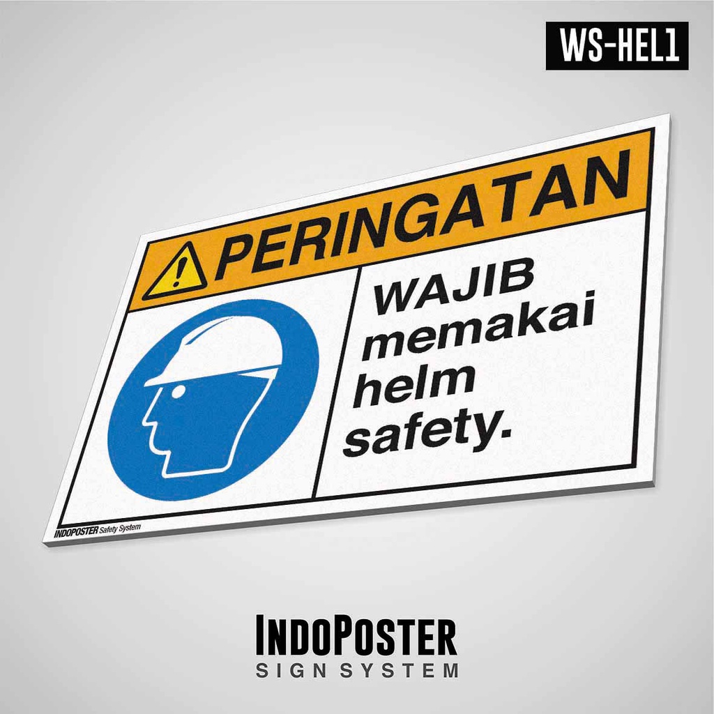 Safety Sign K3 PVC ANSI Sign Warning Must Wear Safety Helmet | Shopee ...