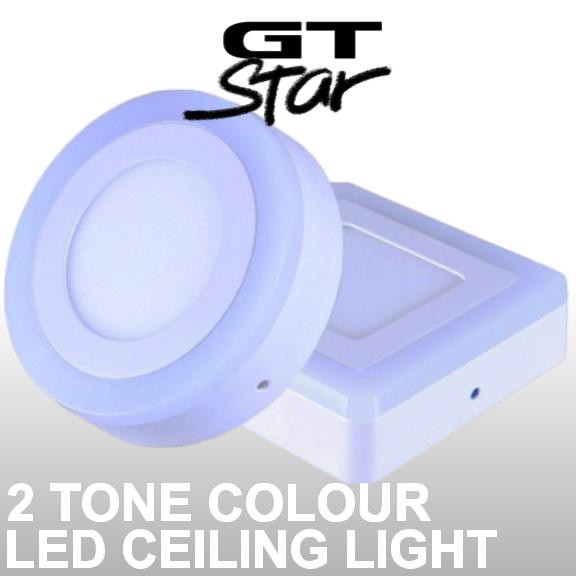 2 Tone Colour LED Ceiling Light Warm White Outer Rim and Daylight core ...