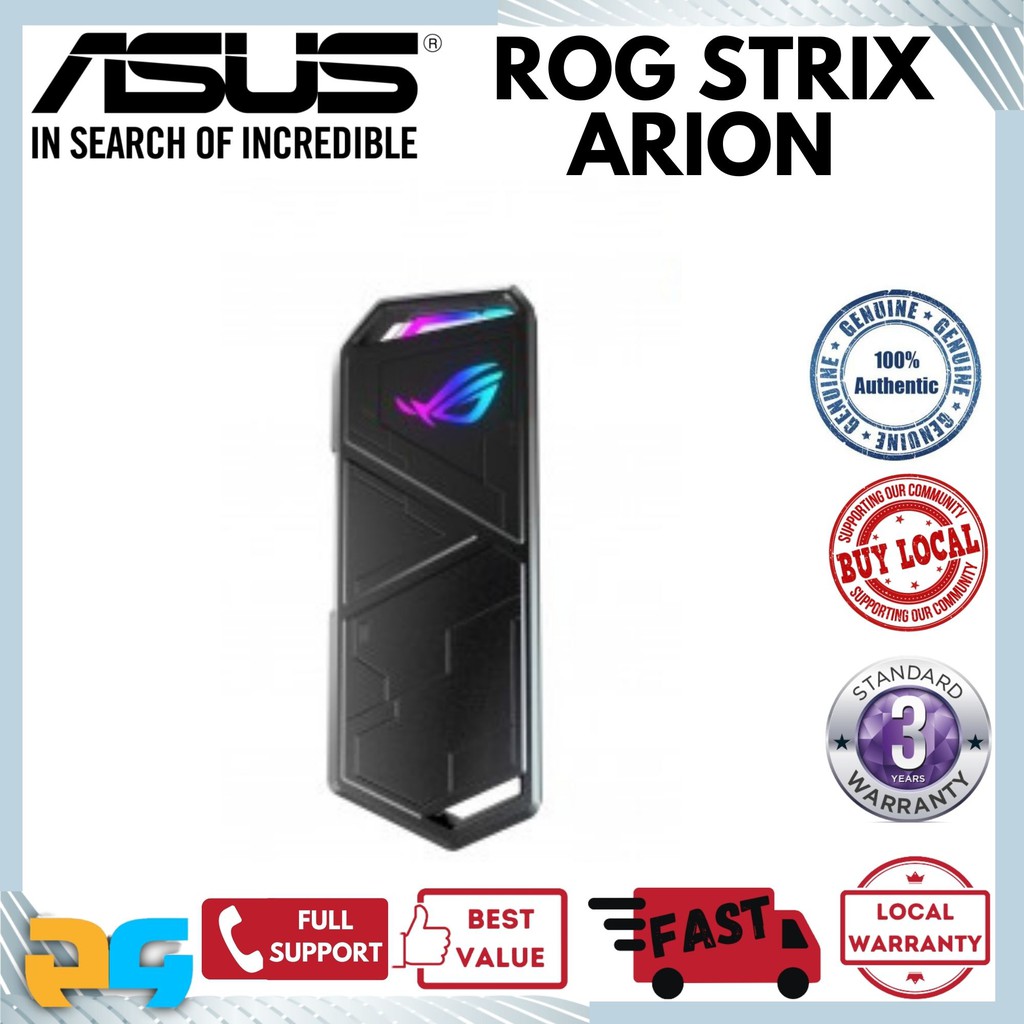 ASUS ROG Strix Arion M.2 NVMe SSD Enclosure with USB3.2 GEN2 Type-C 10 ...