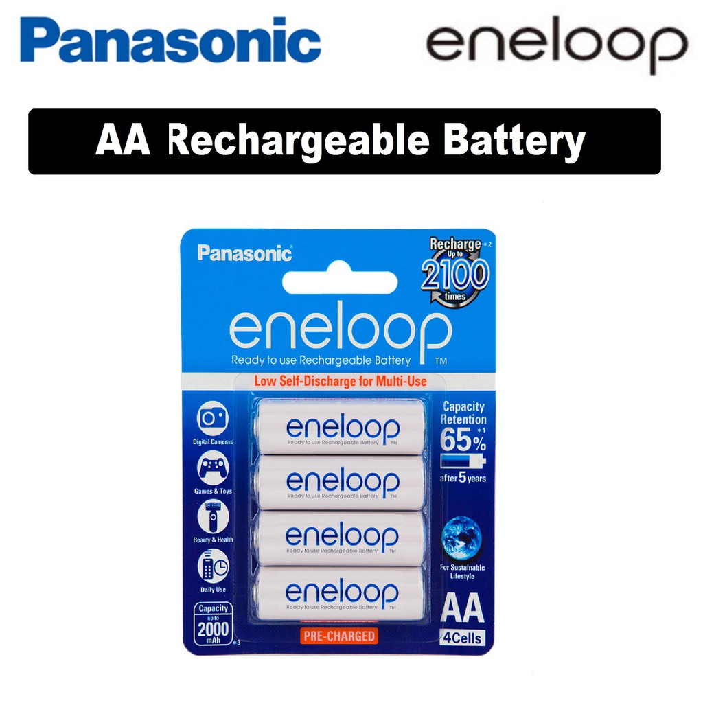 Eneloop AA Rechargeable Battery 4 Pc Per Pack | Shopee Singapore