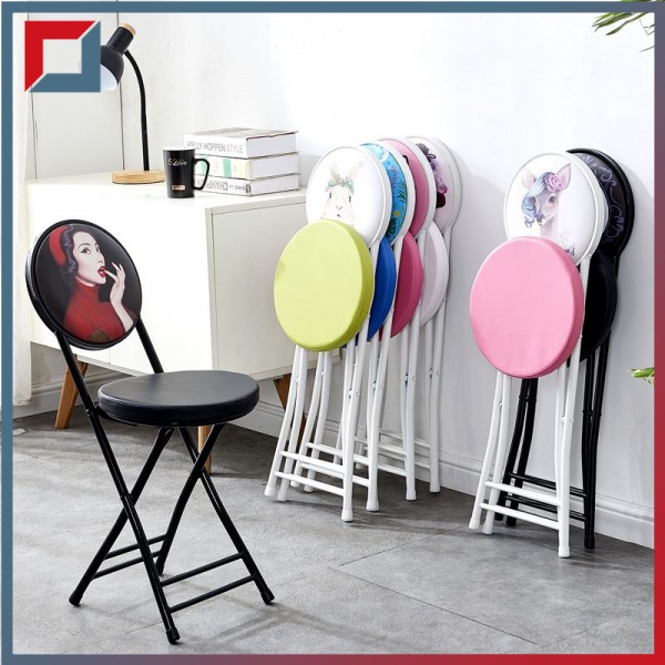 Creative round Stool Chair Folding Chair Stool Portable Modern ...