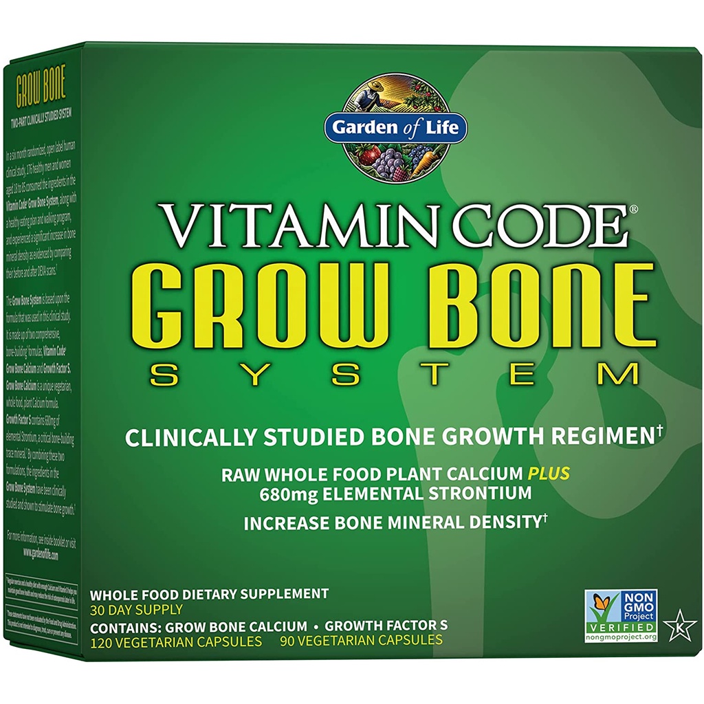 Garden of Life Calcium Supplement - Vitamin Code Grow Bone Made with ...