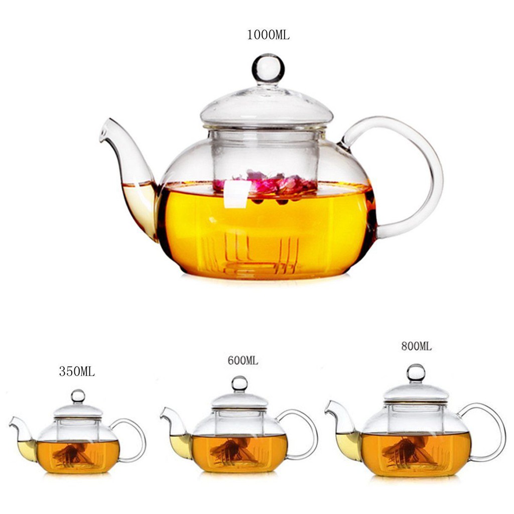 Heat resistant Glass Teapot Set With Teapot Warmer Flower Glass Tea Pot ...