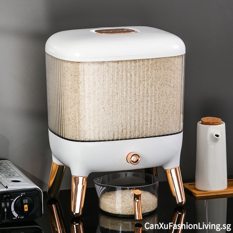 【CanXu Ready Stock】10L Automatic Rice Dispenser With Rinsing Cup Rice ...