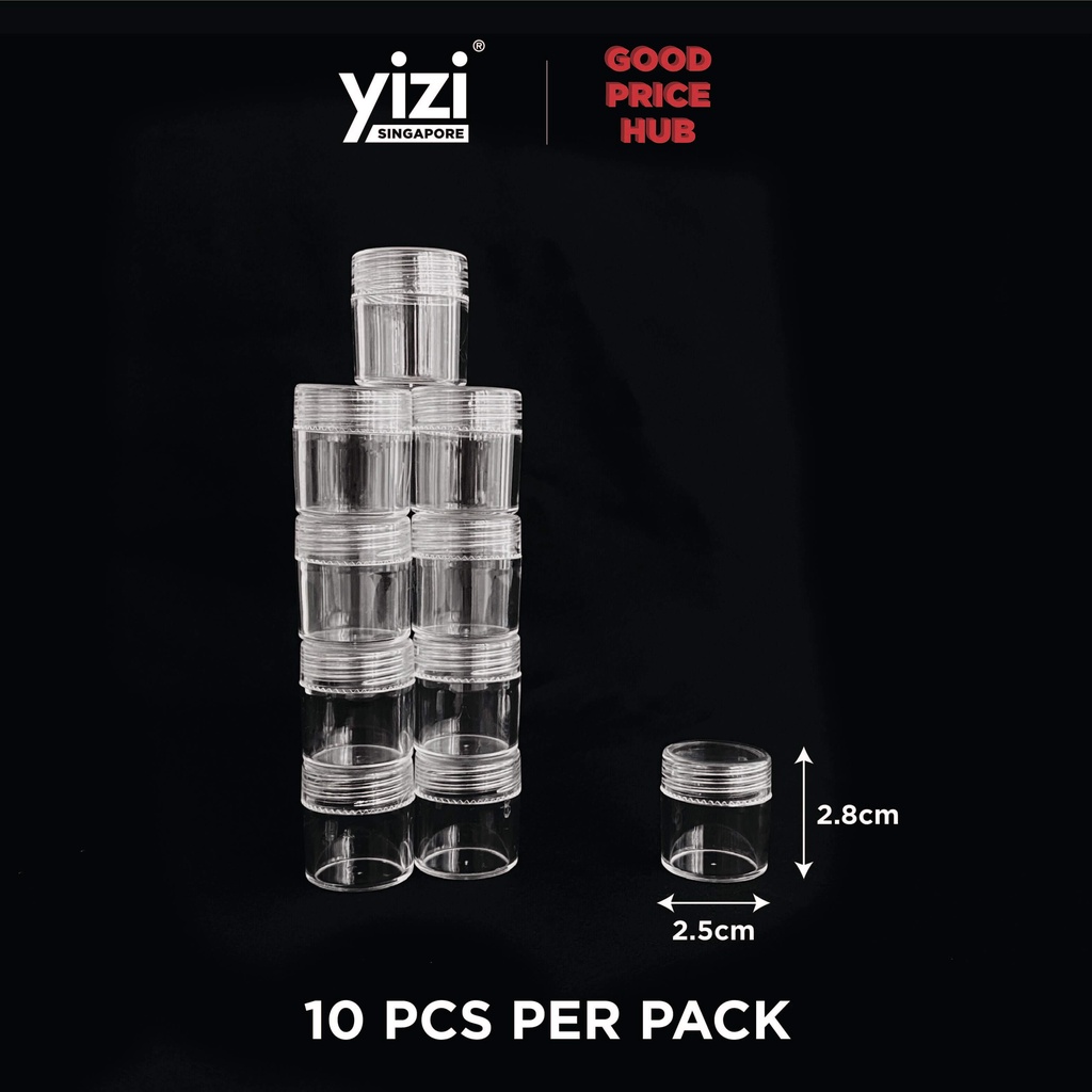 YIZI Mini Round Cosmetic Empty Jars Portable Plastic Transparent ...