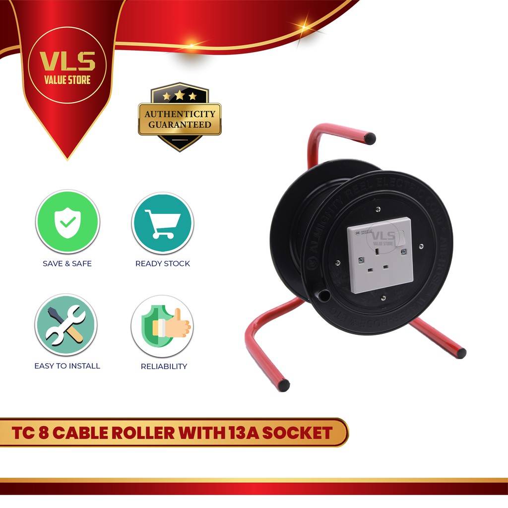 TC-8 Cable Roller Cable Reel Extension Almighty Momo Cable Reel with ...