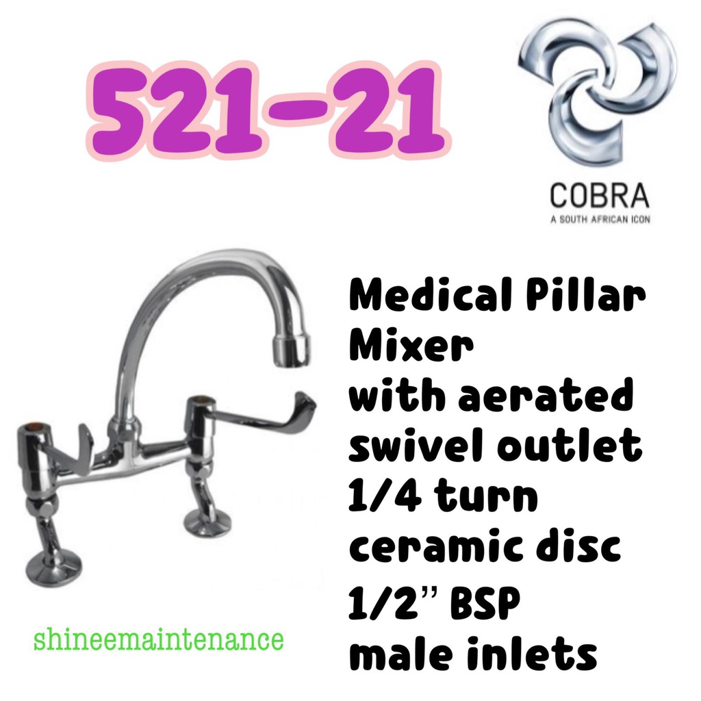 Cobra Medical Pillar Mixer Elbow Action Sink Tap Faucet - 521-21 ...