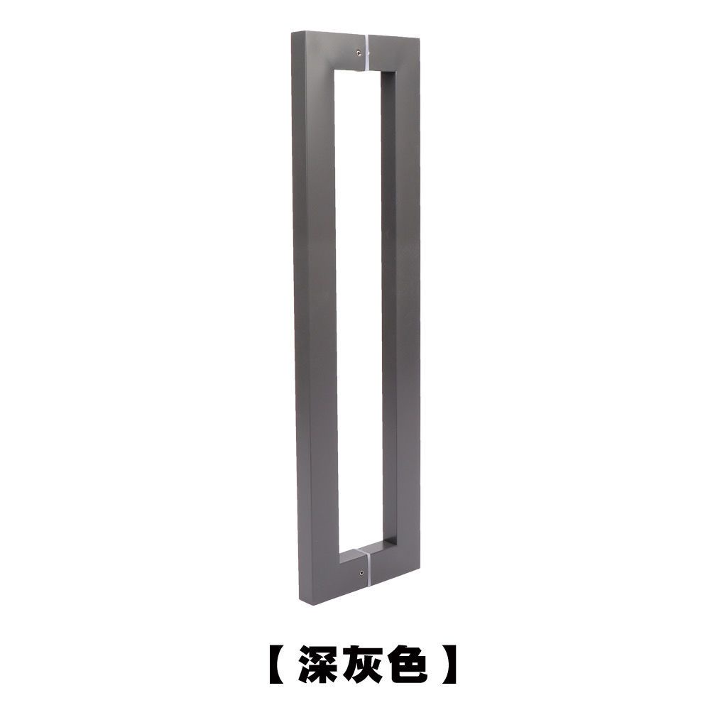 Thick Glass Door Handle Square Tube Pair Stainless Steel Matte Black ...