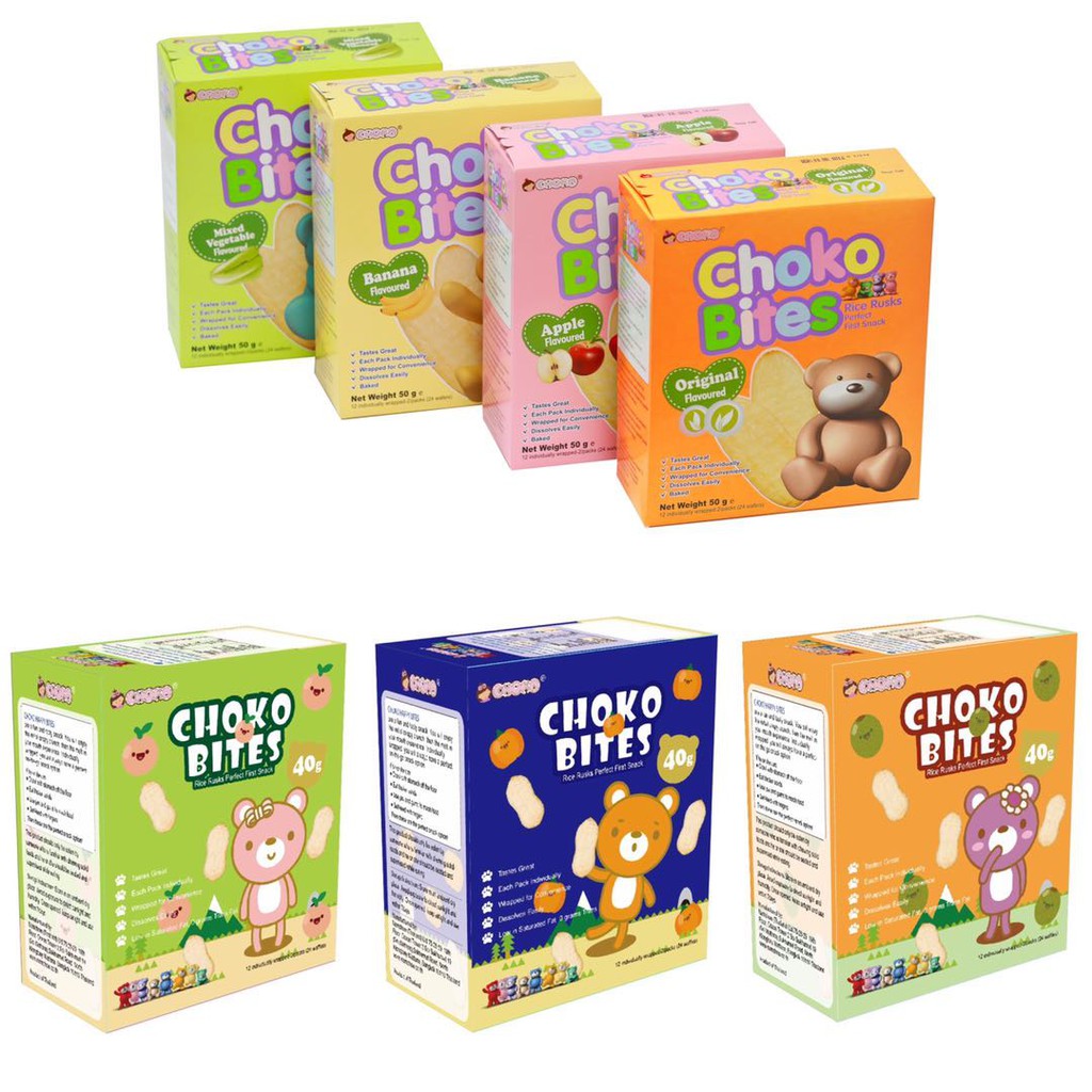 CHOKO Rice Crackers Baby Biscuits (Original Flavor/Apple/Banana ...