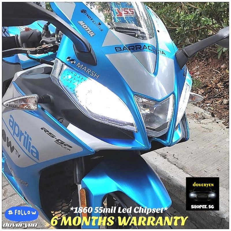 Aprilia Rs4 Rs125 - H11 6500k White LED Headlight Bulb - 3570 80Mil LED ...