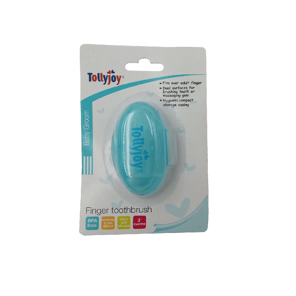 Tollyjoy Silicone Finger Toothbrush (Blue) | Shopee Singapore