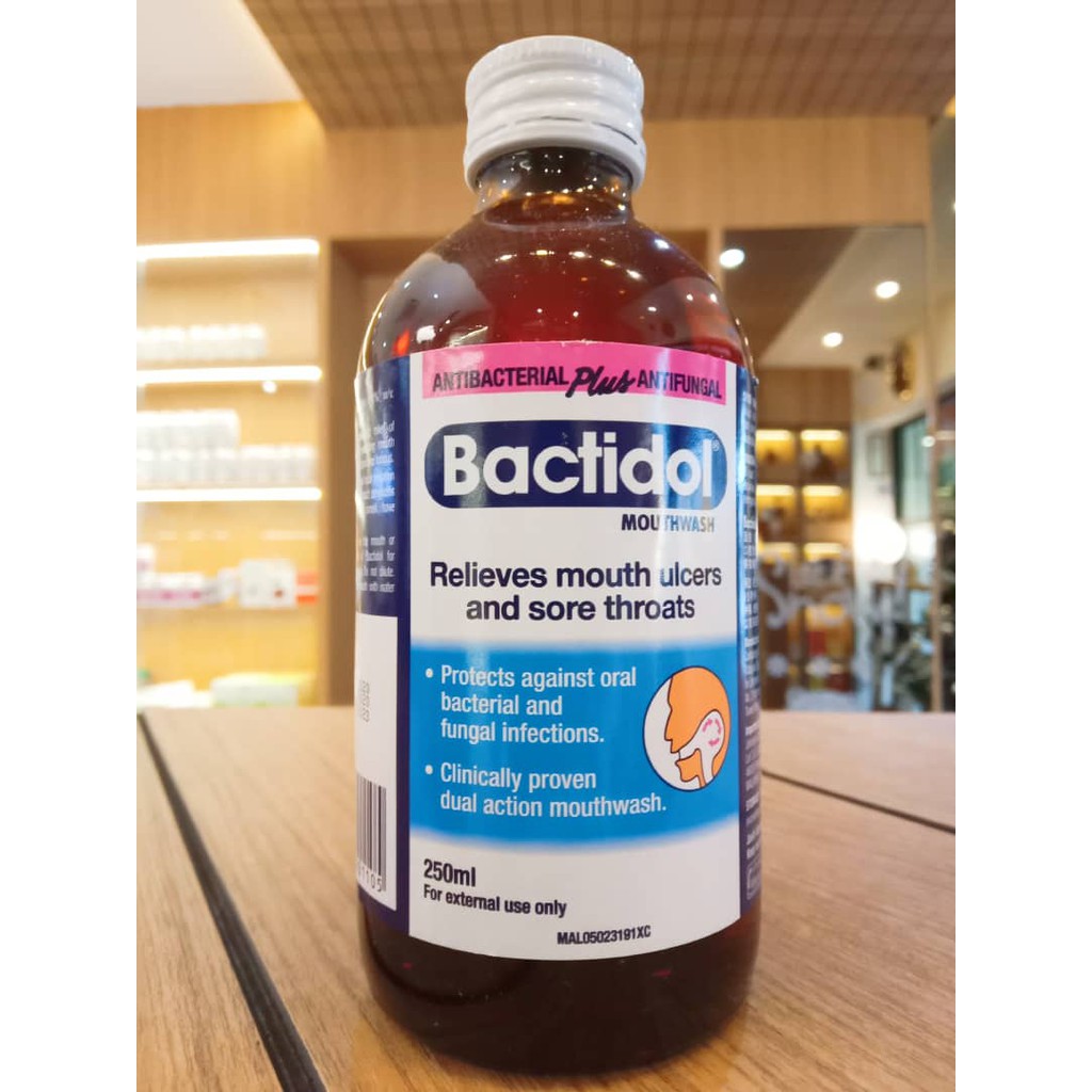 BACTIDOL MOUTH WASH RELIEVE MOUTH ULCER 250ML EXP 05/2025 | Shopee ...