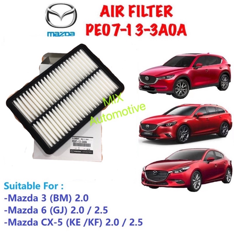 Engine Air Filter Mazda 3 , Mazda 6 , CX-5 Part PE07-13-3A0A Penapis ...