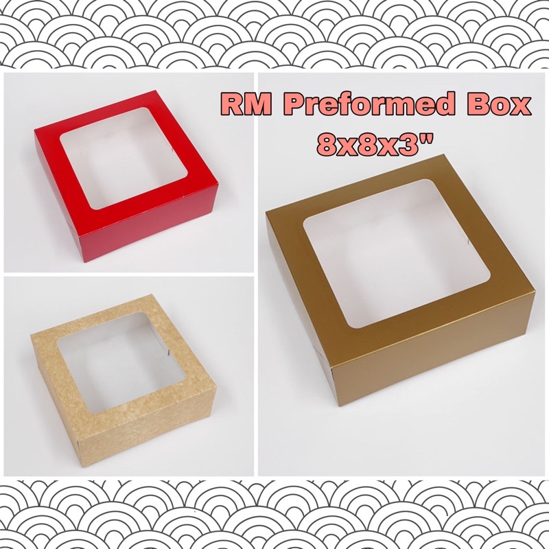 RM BOXES 8x8x3 Preformed Cake Box / Pastry Box ( 5 / 10 / 20 pcs per ...