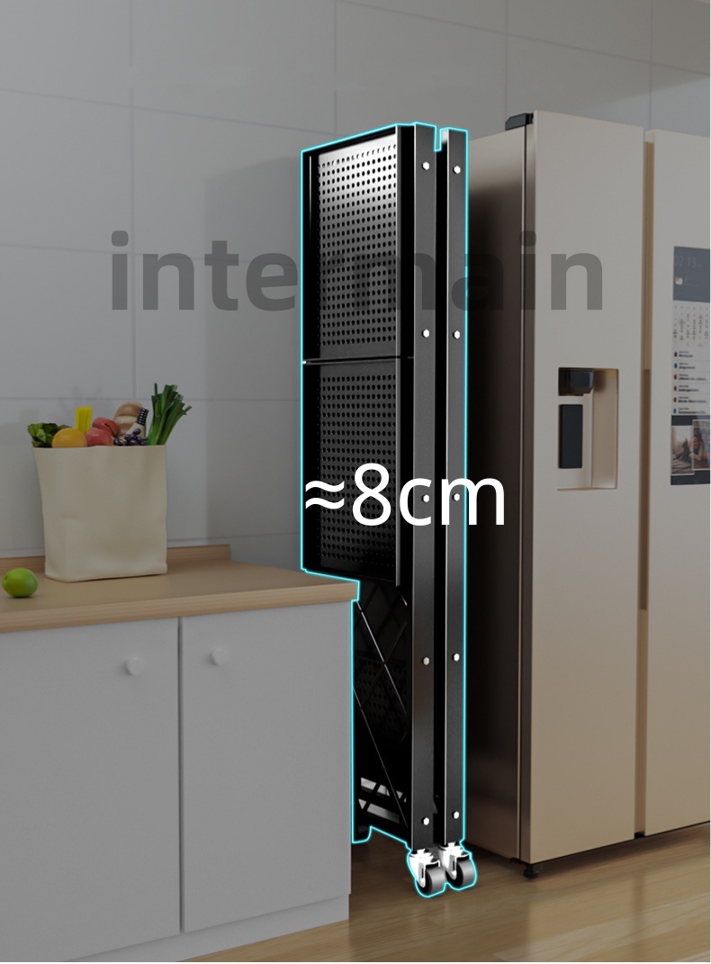 【READY STOCK】Folding storage rack installation free movable storage ...