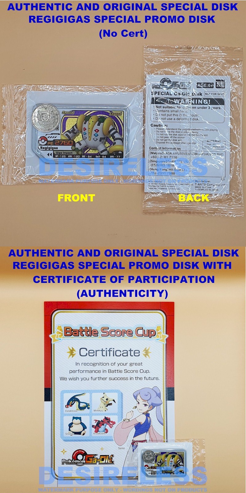 AUTHENTIC Pokémon Ga-Olé ORIGINAL SPECIAL Pokemon Disk Hoopa Dialga ...