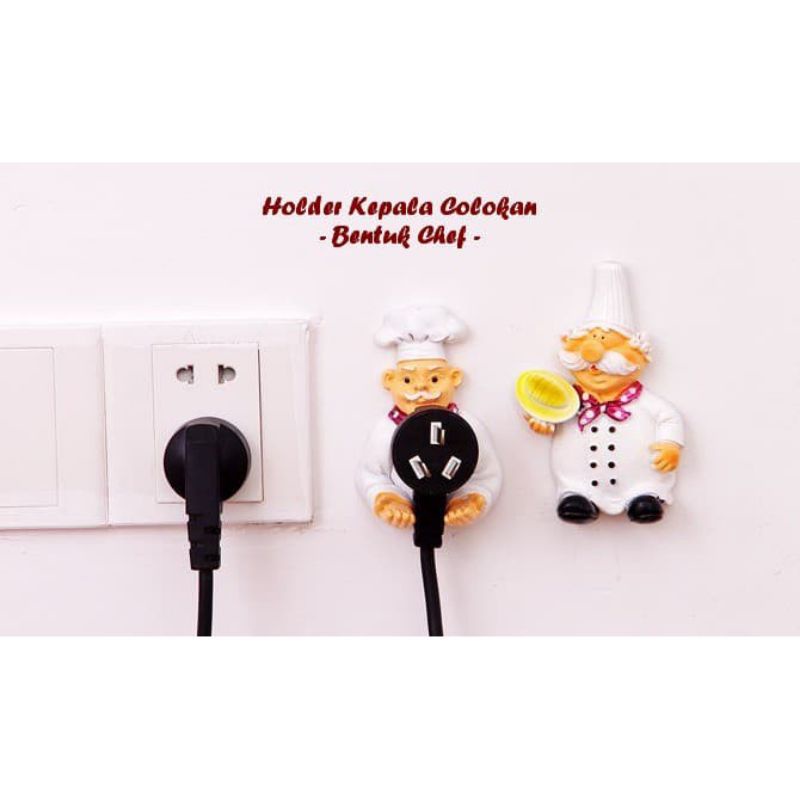 Chef-shaped plug head Holder (1 set of a pair) | Shopee Singapore