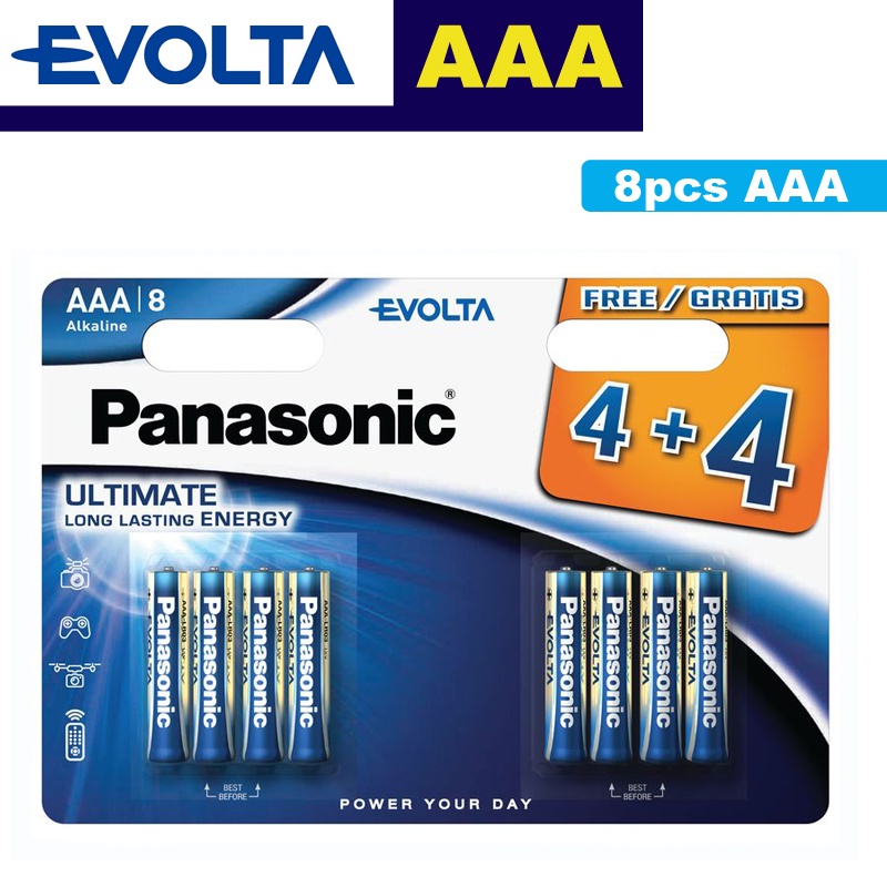 Panasonic Evolta AAA 8pcs Alkaline Battery Bundle Pack | Shopee Singapore