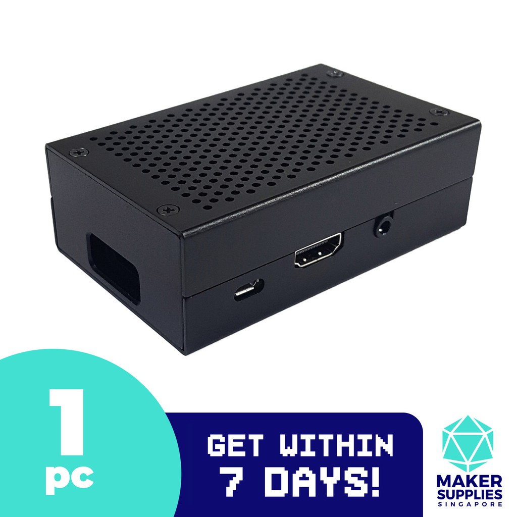 Aluminium Alloy Raspberry Pi 2B/ 3B/ 3B+ Metal Casing Black Silver ...