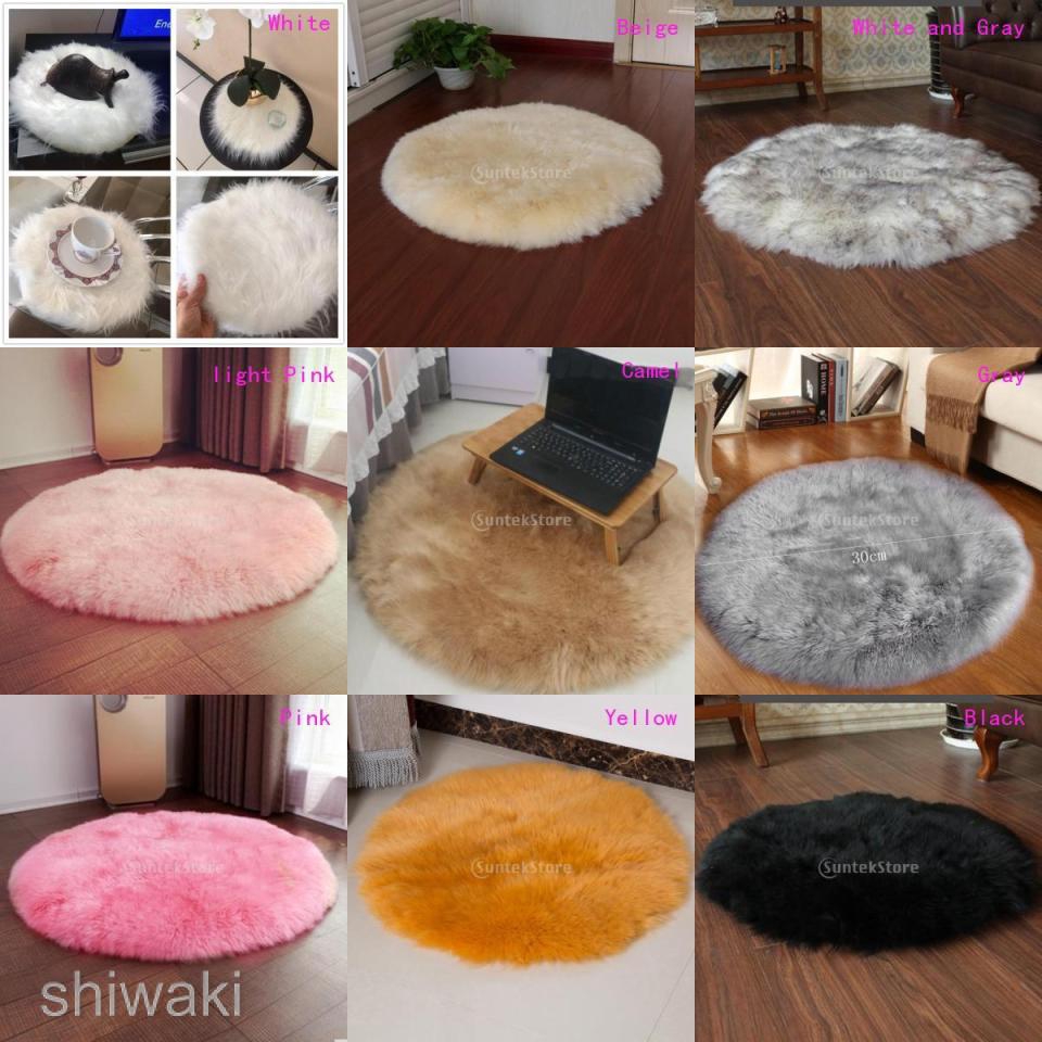 Soft Sheepskin Fluffy Skin Faux Fur Fake Rug Mat Small Rugs | Shopee ...
