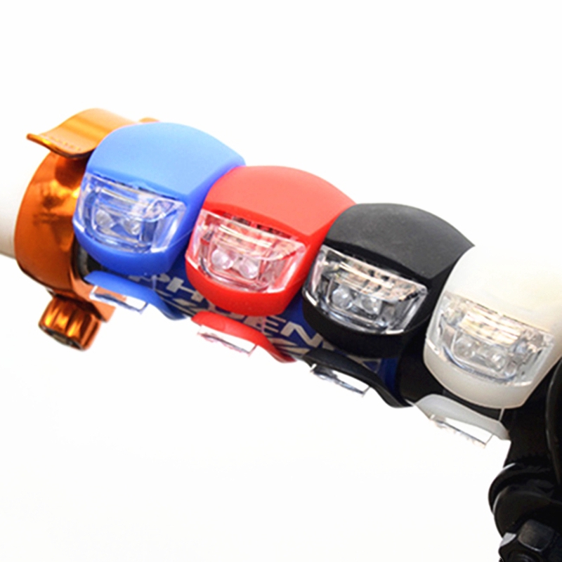 Bicycle Front Light Silicone LED Head Front Rear Wheel Bike Light ...
