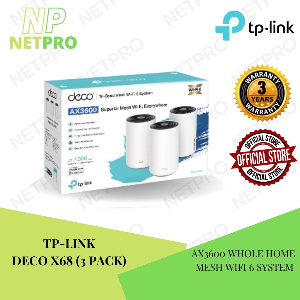 TP-LINK DECO X68 (3 PACK) AX3600 Whole Home Mesh WiFi 6 System | Shopee ...