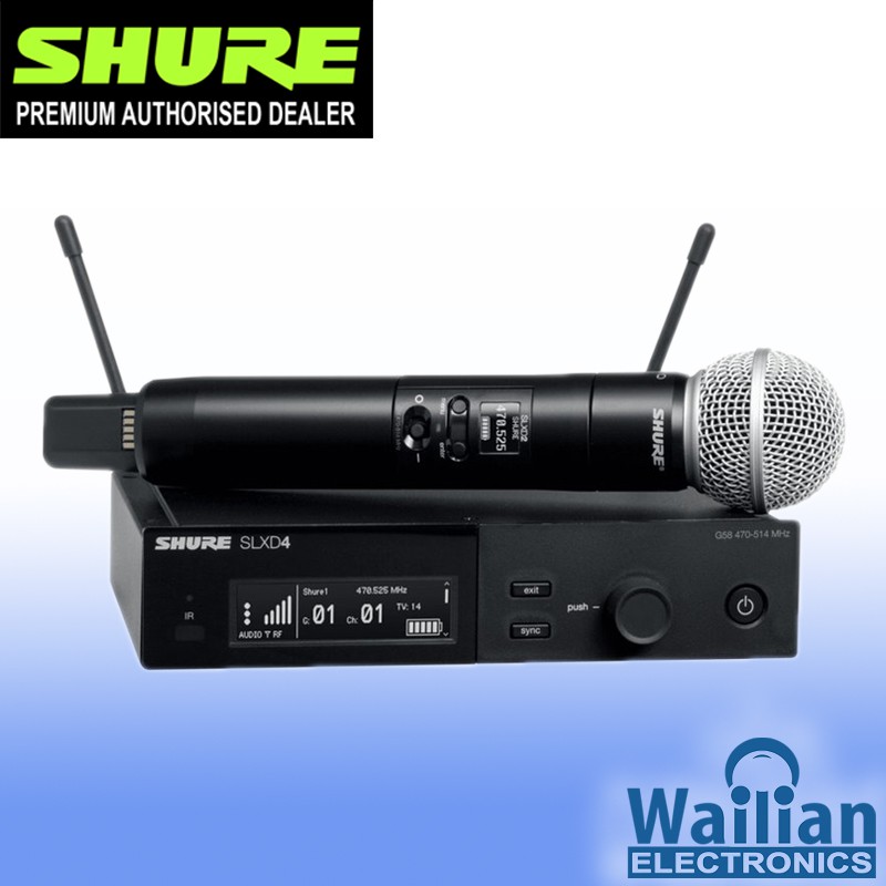 Shure SLXD 24/SM58 Digital Wireless Handheld Microphone System with Shure SM58 Capsule Shure ...