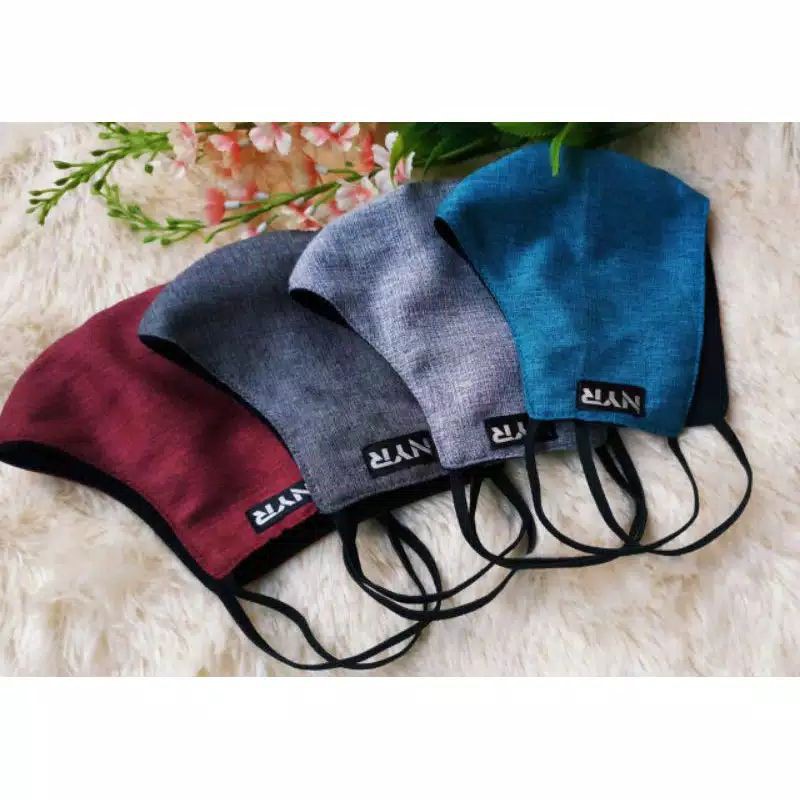 KATUN Plain HIJAB MASK NAYYIRA HIJAB MASK MADINA COTTON MASK RUBBER ...