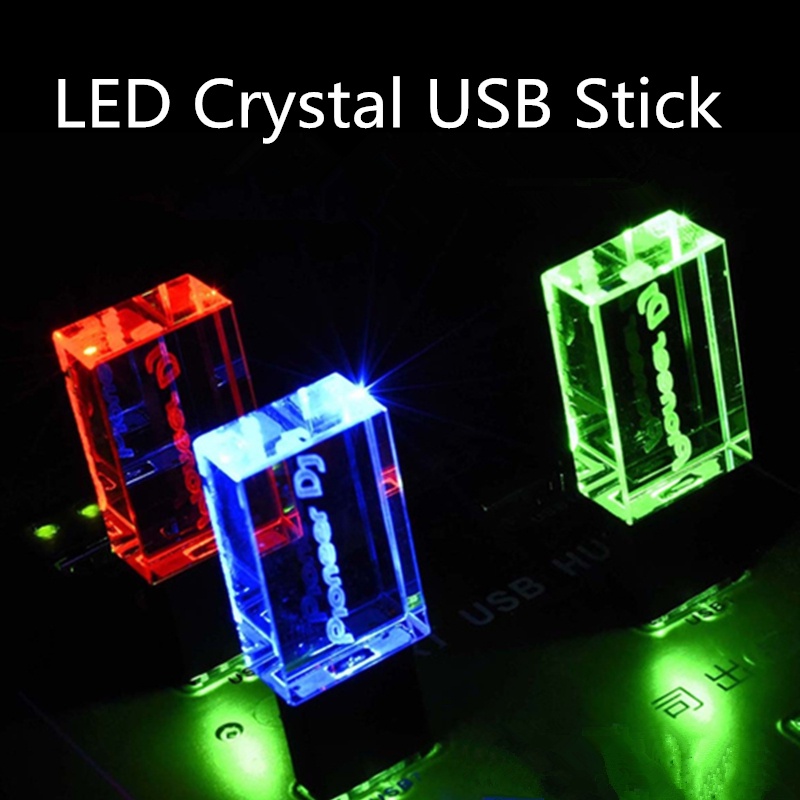 USB 2.0 Flash Drive Pioneer DJ Logo Led Light Crystal Memory Stick Pen drive 4gb 8gb 16gb 32gb ...