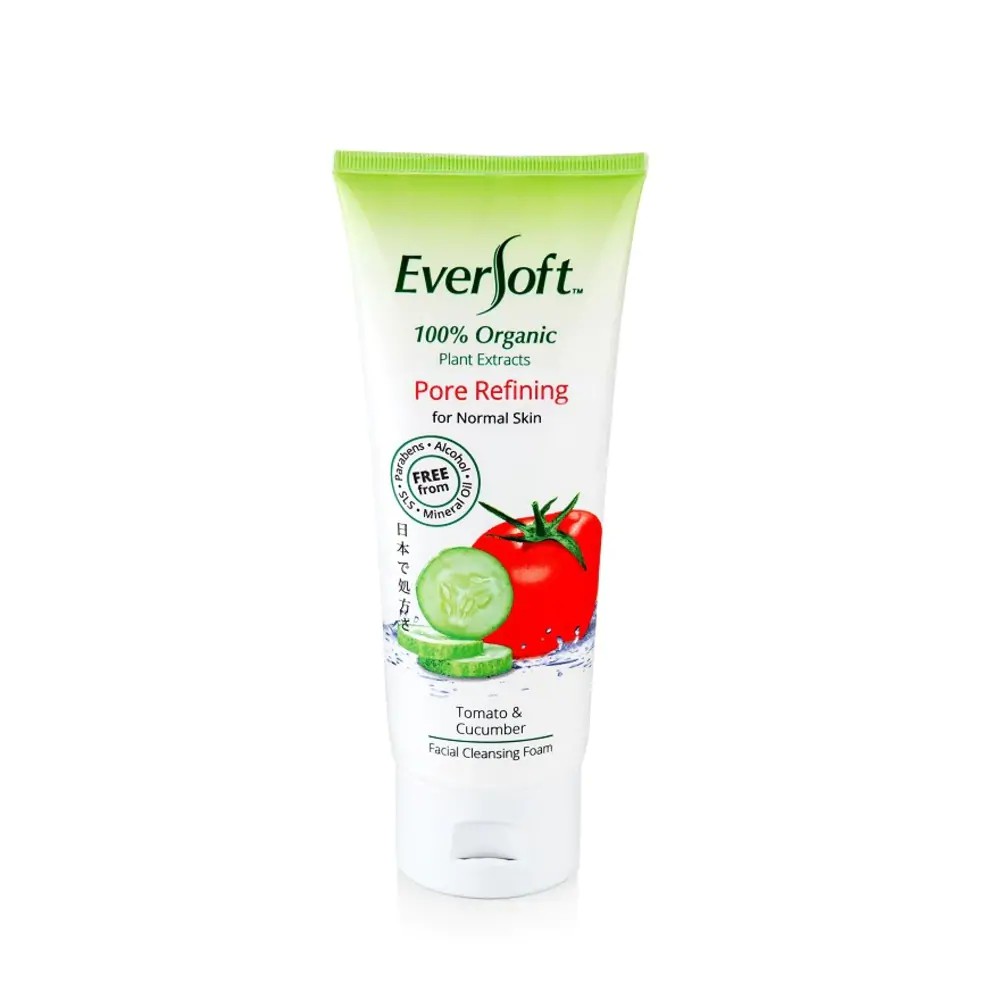 EVERSOFT Organic Tomato & Cucumber Facial Cleanser 100g | Shopee Singapore