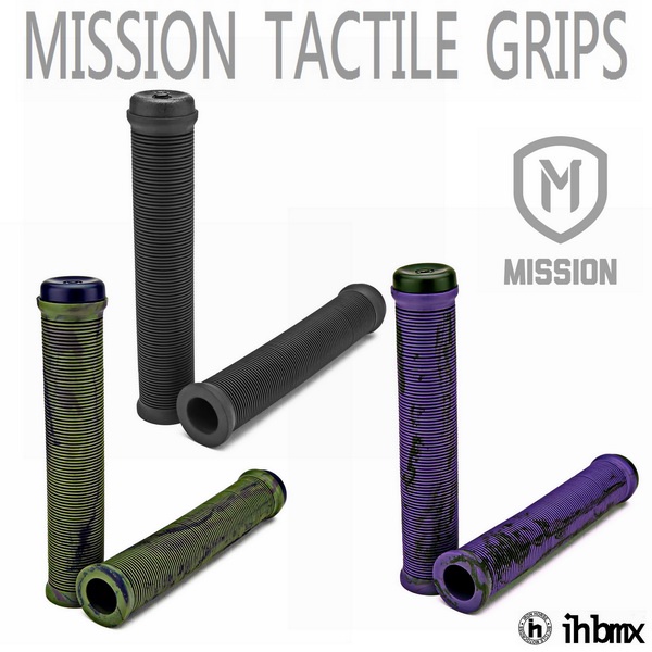 MISSION TACTILE GRIPS Earless Hand-Held BMX/Extreme Bike/Street Bike ...