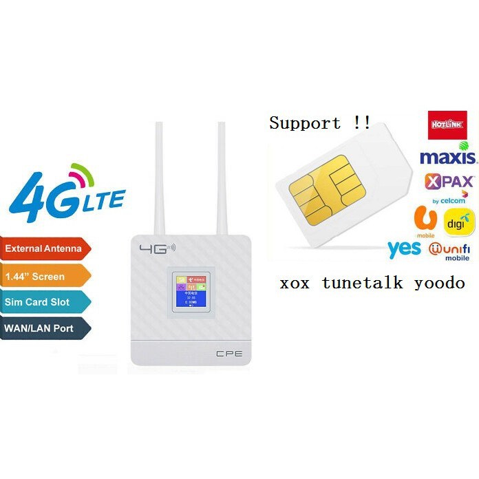 LTE WiFi CPE Router Wireless Repeater 4G Hotspot Sim Card LAN Modem Dual (FULL UNLOCK ALL TELCO ...