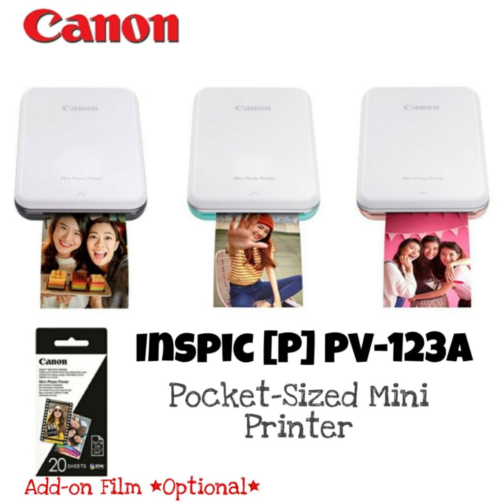 🔥🔥🔥 CANON INSPiC [P] PV-123A Pocket sized Mini Instant Printer ...