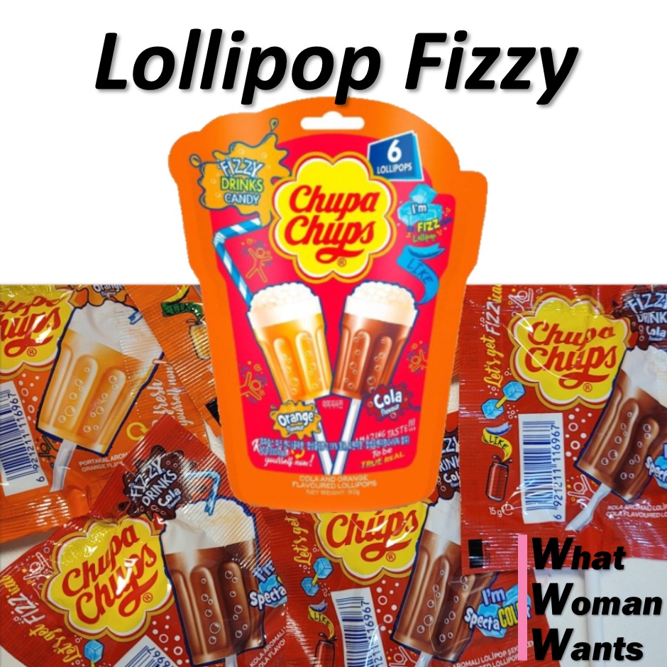[Chupa Chups] Fizzy Lollipops (with free-gift) Coke Orange Flavor Candy Beer-shaped Candy ...