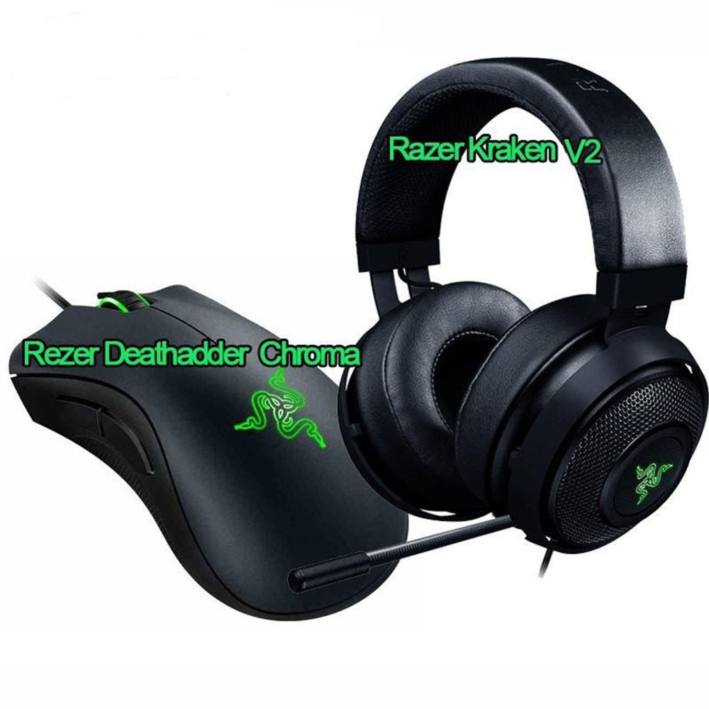 HOT Razer Kraken Noise Isolating Gaming Headset with Mic and Mouse ...