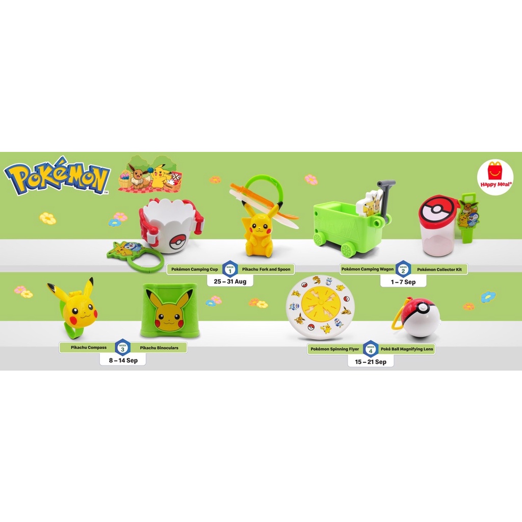 Pokémon Happy Meal® Toys | camping cup fork spoon wagon collector kit ...