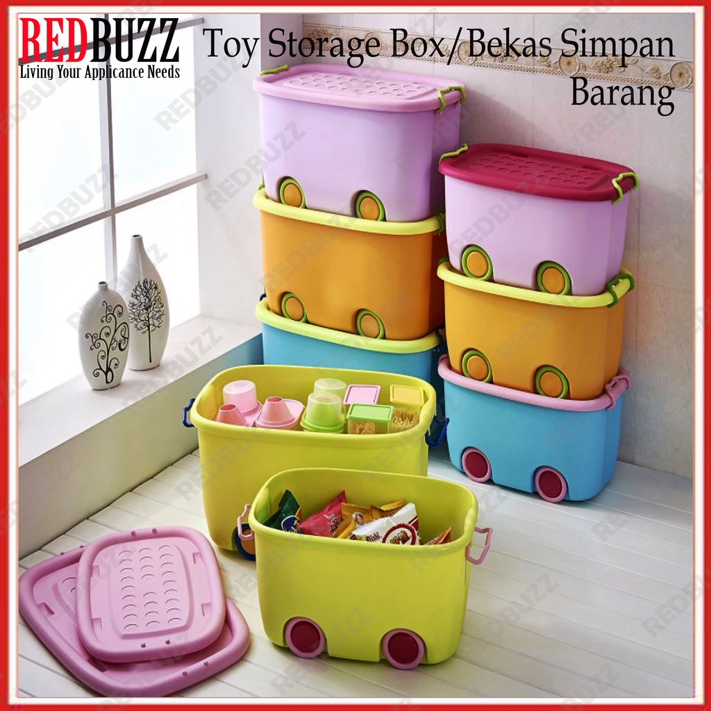 REDBUZZ Toy Storage Box with Wheel L & XL Multipurpose Toy wheel ...