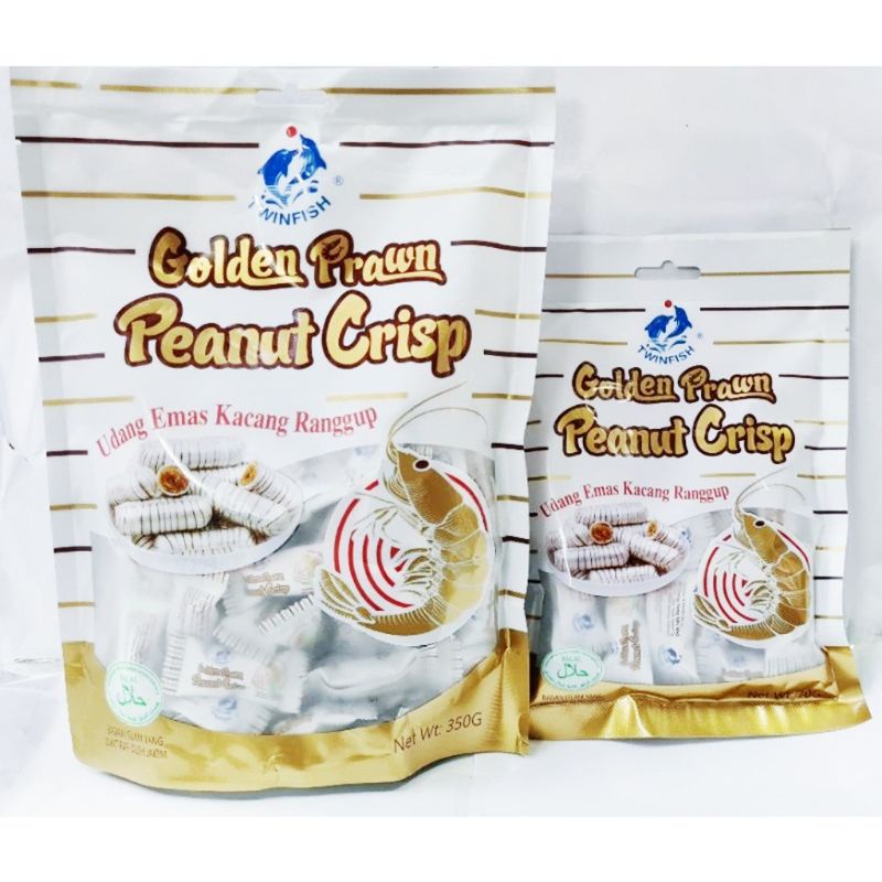 70g-350g Twinfish Golden Prawn Peanut Crisp Candy Gold Shrimp Sugar ...