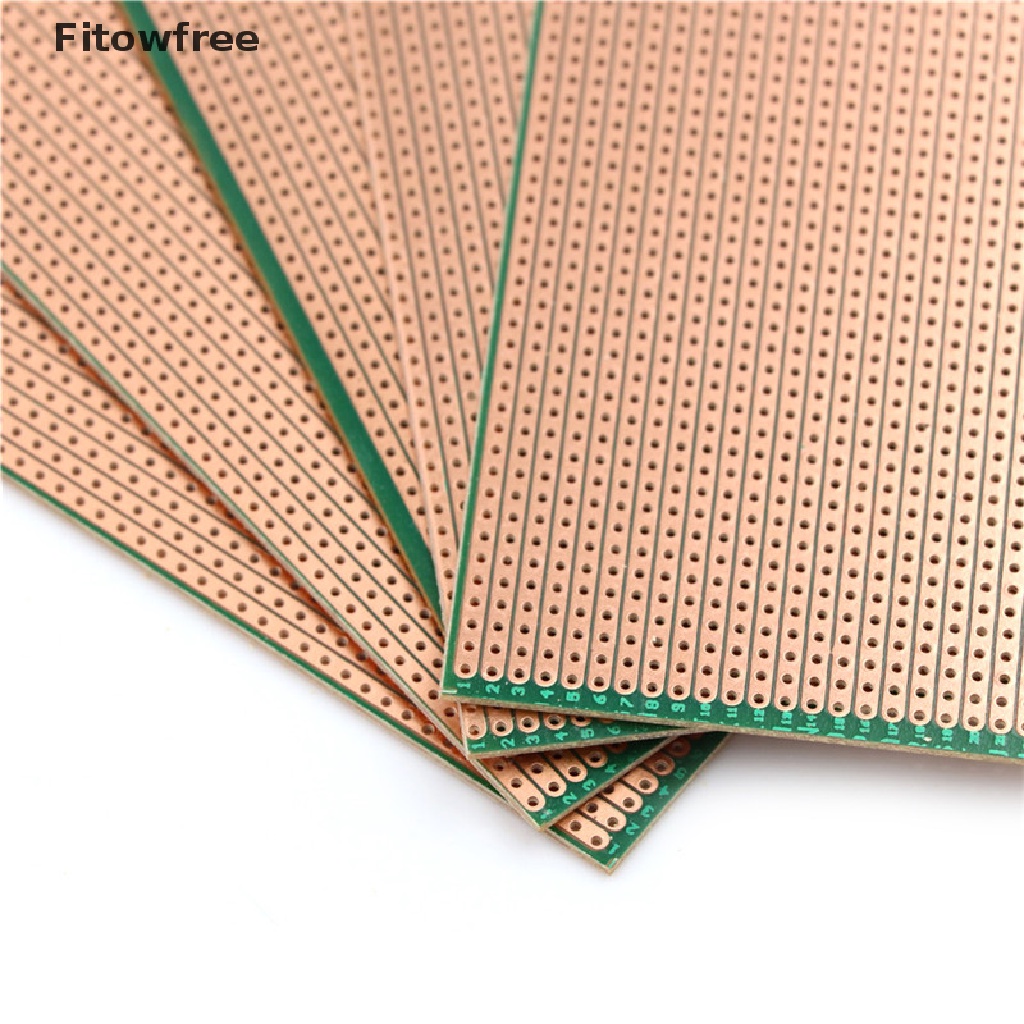 Fitow 5 Pcs 6.5x14.5cm Stripboard Veroboard Uncut PCB Platine Single ...