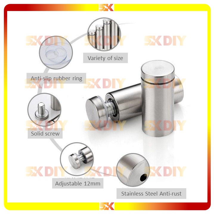 (BLACK &GOLD &SILVER) Advertising Signboard Screw Holder Stainless ...