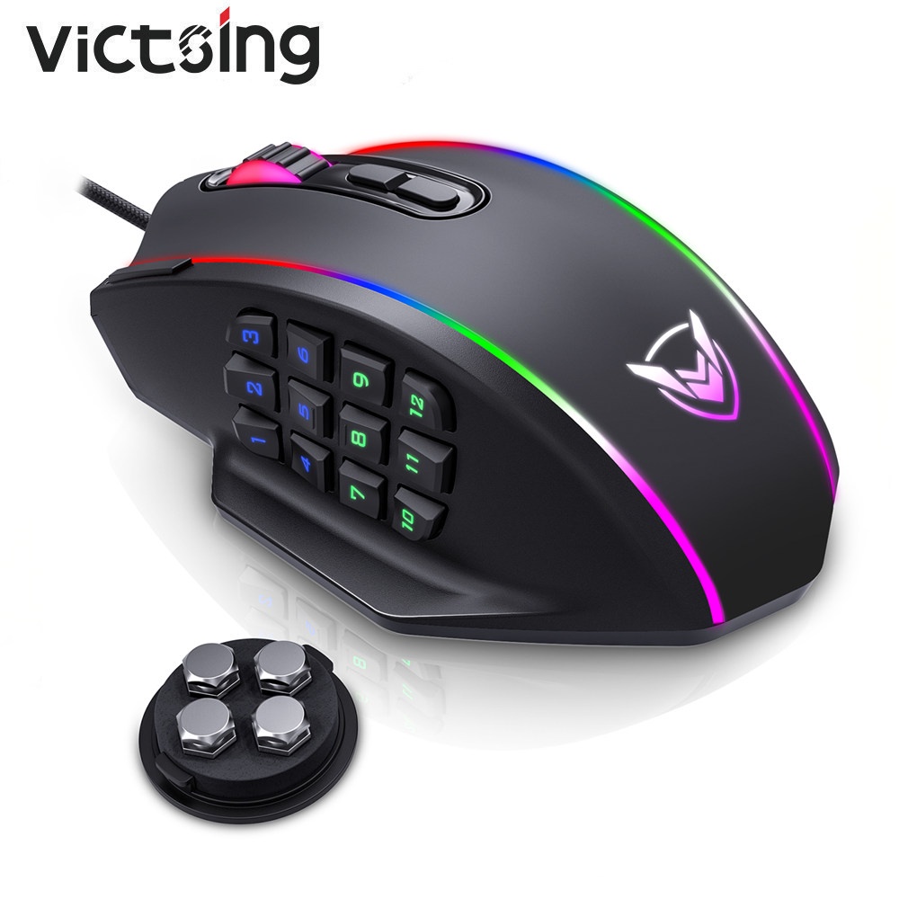 VictSing PC306 Wired Gaming Mouse for MMO Games 20 Programmable & Fire ...