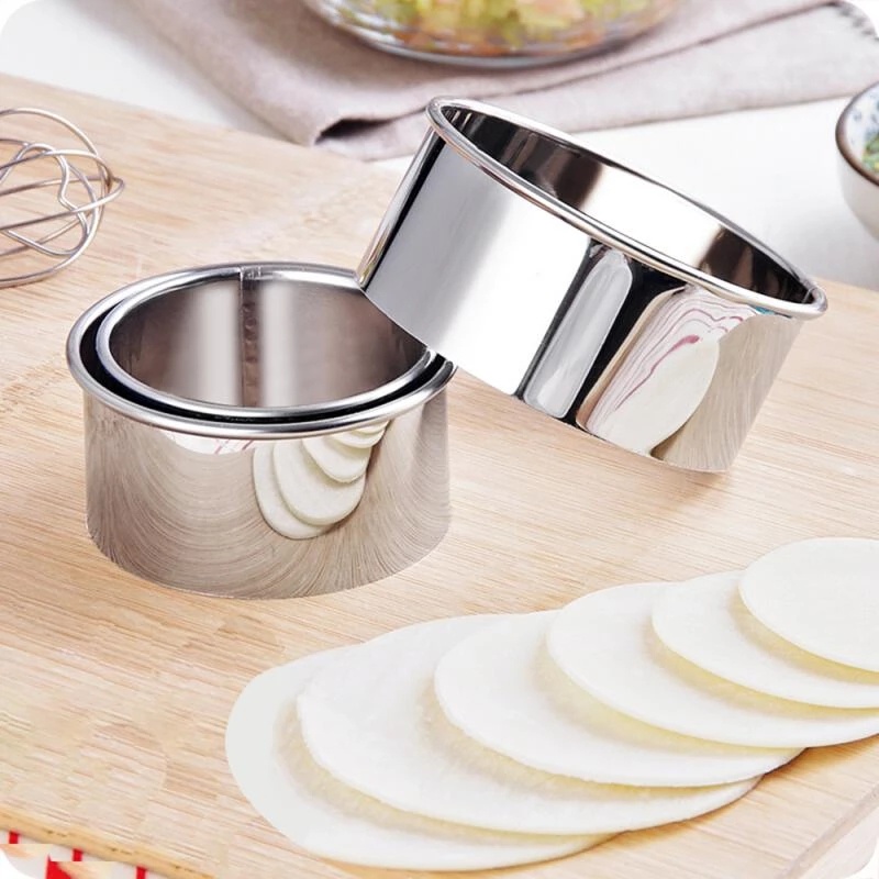 3pcs /Set Stainless Steel Round/Flower Shaped Dumplings Molds Cutter ...