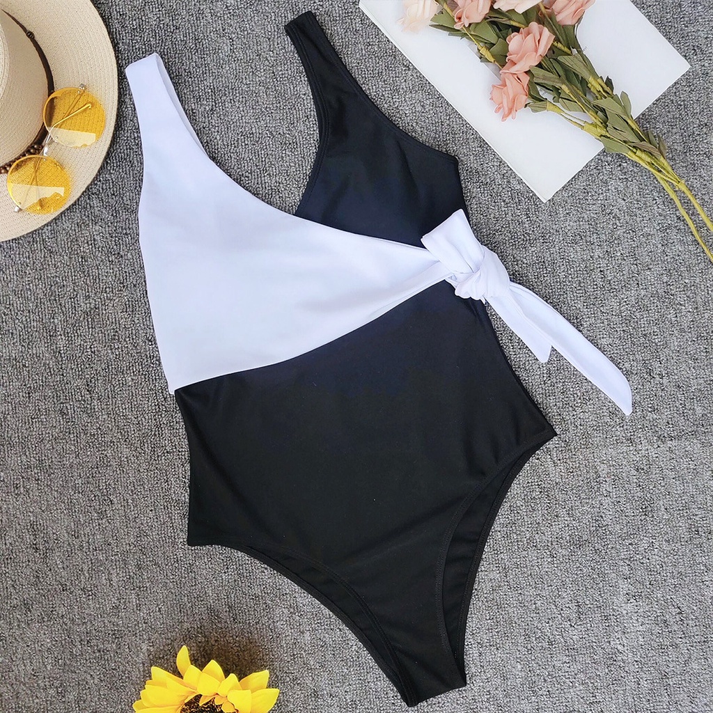 The best-selling swimsuits in stitching women one-piece classic simple ...