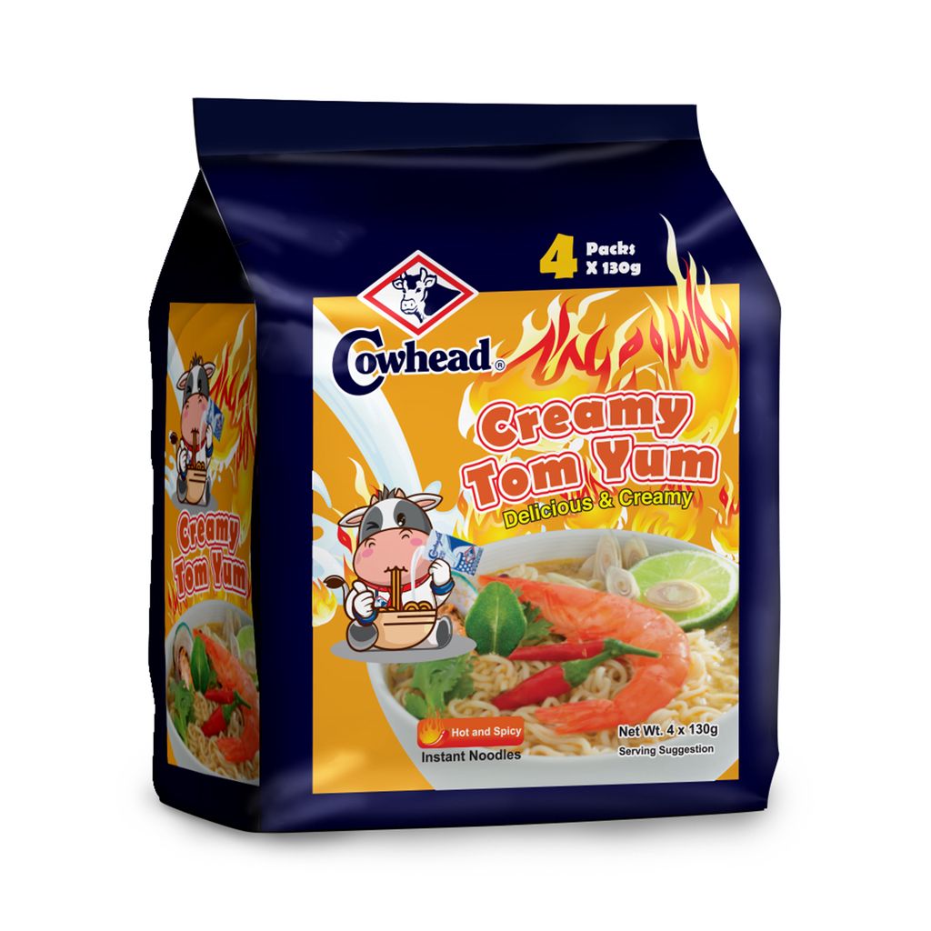 Cowhead Creamy Tom Yum Instant Noodles 4s, 520g | Shopee Singapore
