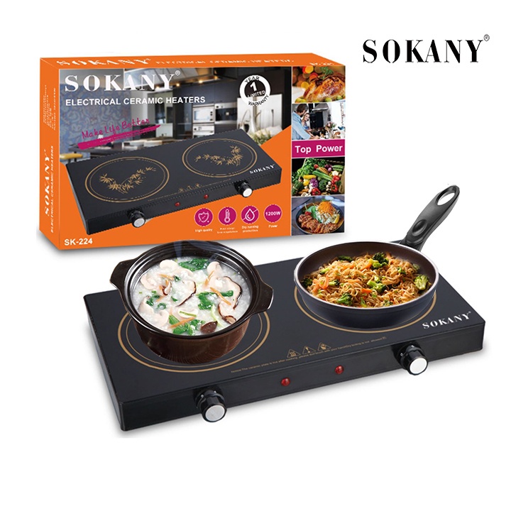 Sokany Double Infrared Electric Stove Without Picky Pots | Shopee Singapore