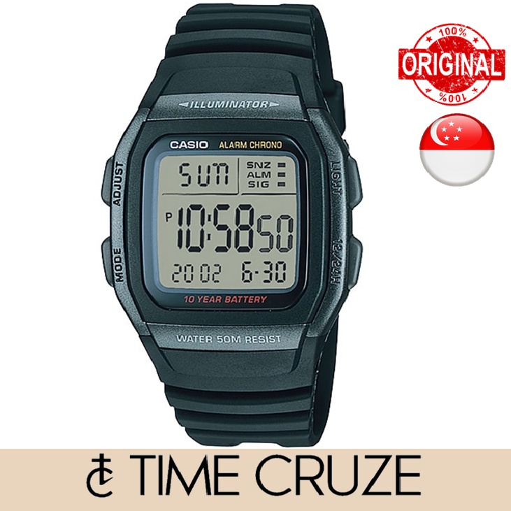 [Time Cruze] Casio W-96H Classic Quartz Digital Black Resin Men Watch W ...